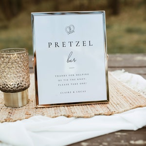 Modern Pretzel Bar Sign Template, Wedding Snack Table Sign, Custom ...