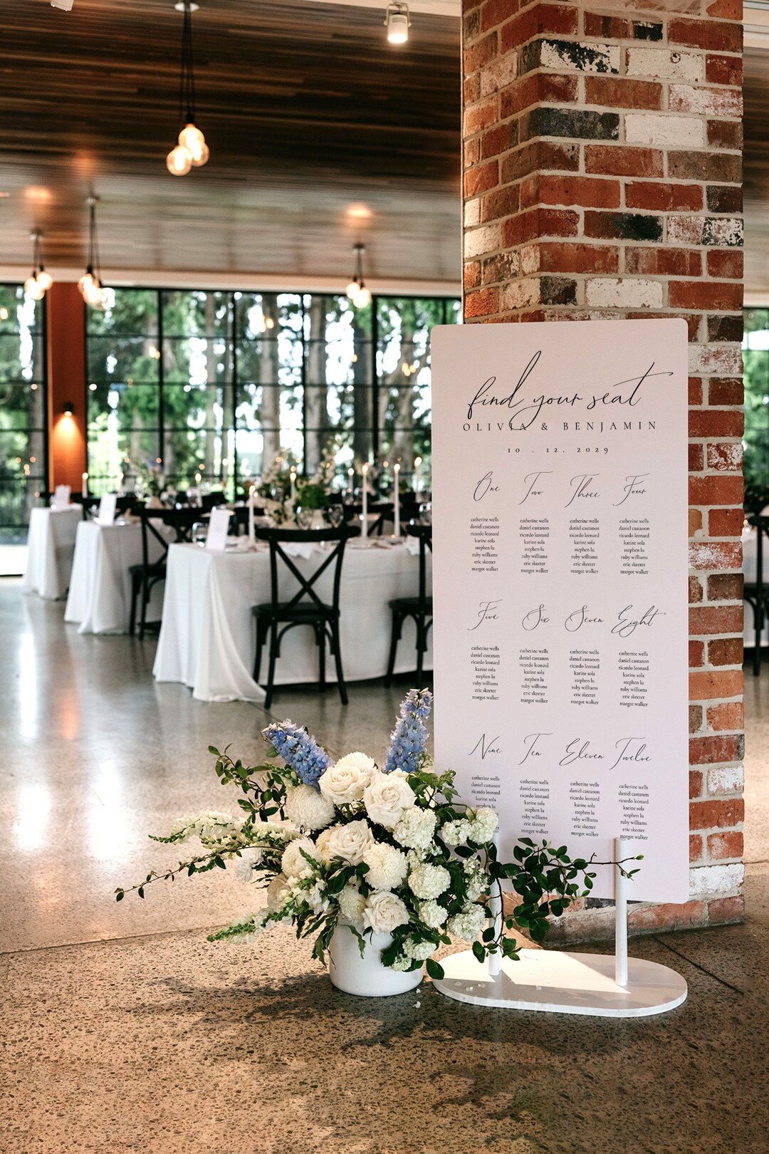 Elegant Wedding Seating Chart Template: Large Format Seating Sign ...