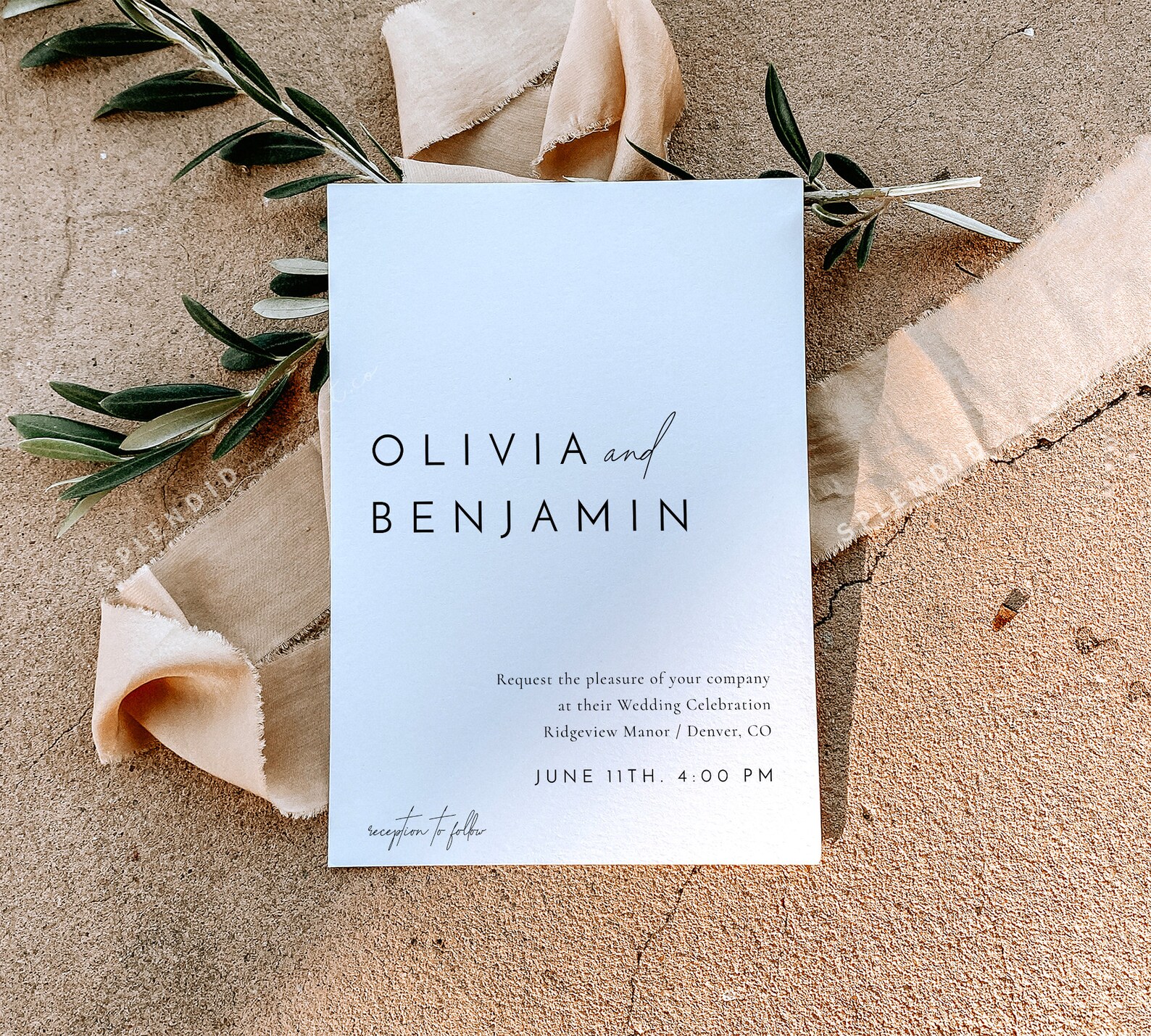 Minimal Wedding Invitation Template Modern Invitation - Etsy