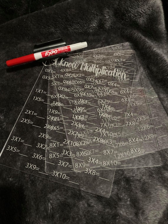 Multiplication Dry Erase 3pc Board Set | Etsy
