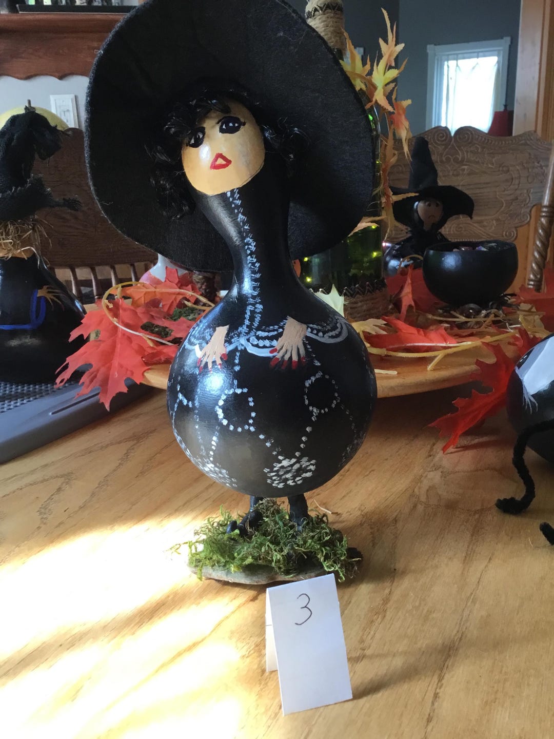 Gourd Witch Figurine, Coven Halloween Decor - Etsy