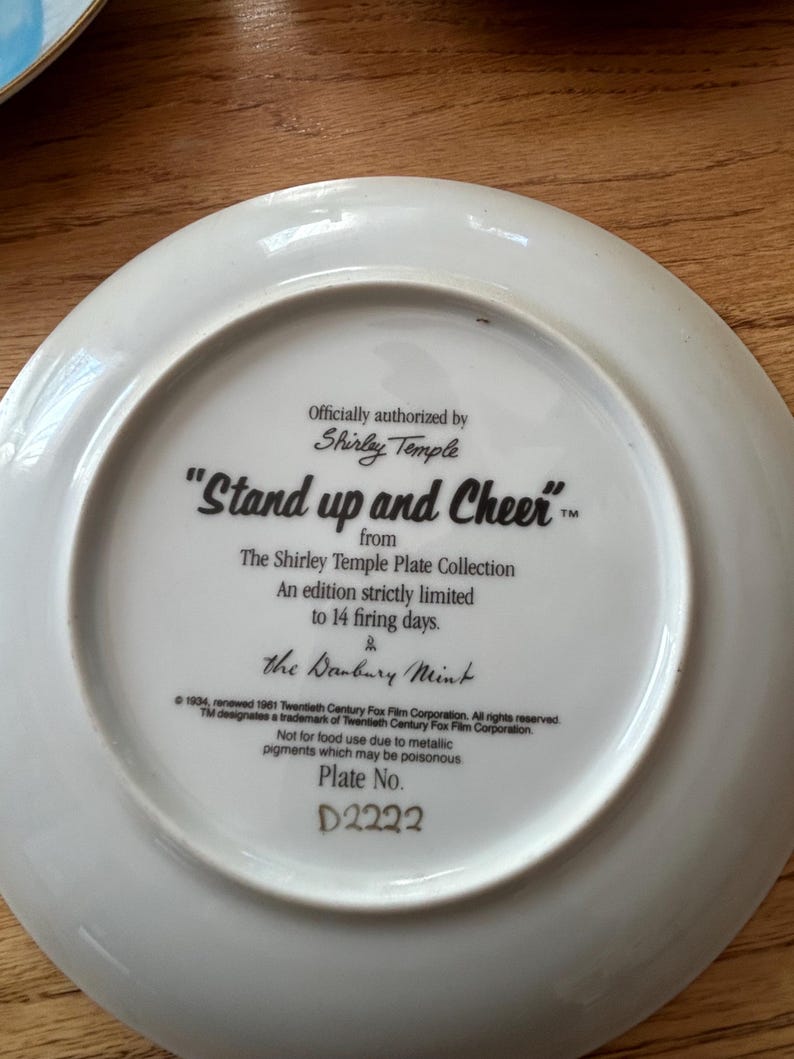 Shirley Temple Collectible Plates. Danbury Mint. Set of 8, No Chips No ...