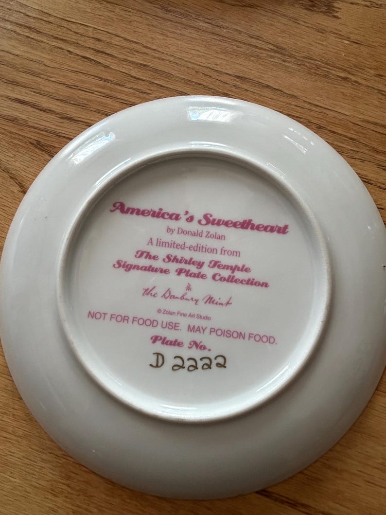 Shirley Temple Collectible Plates. Danbury Mint. Set of 8, No Chips No ...