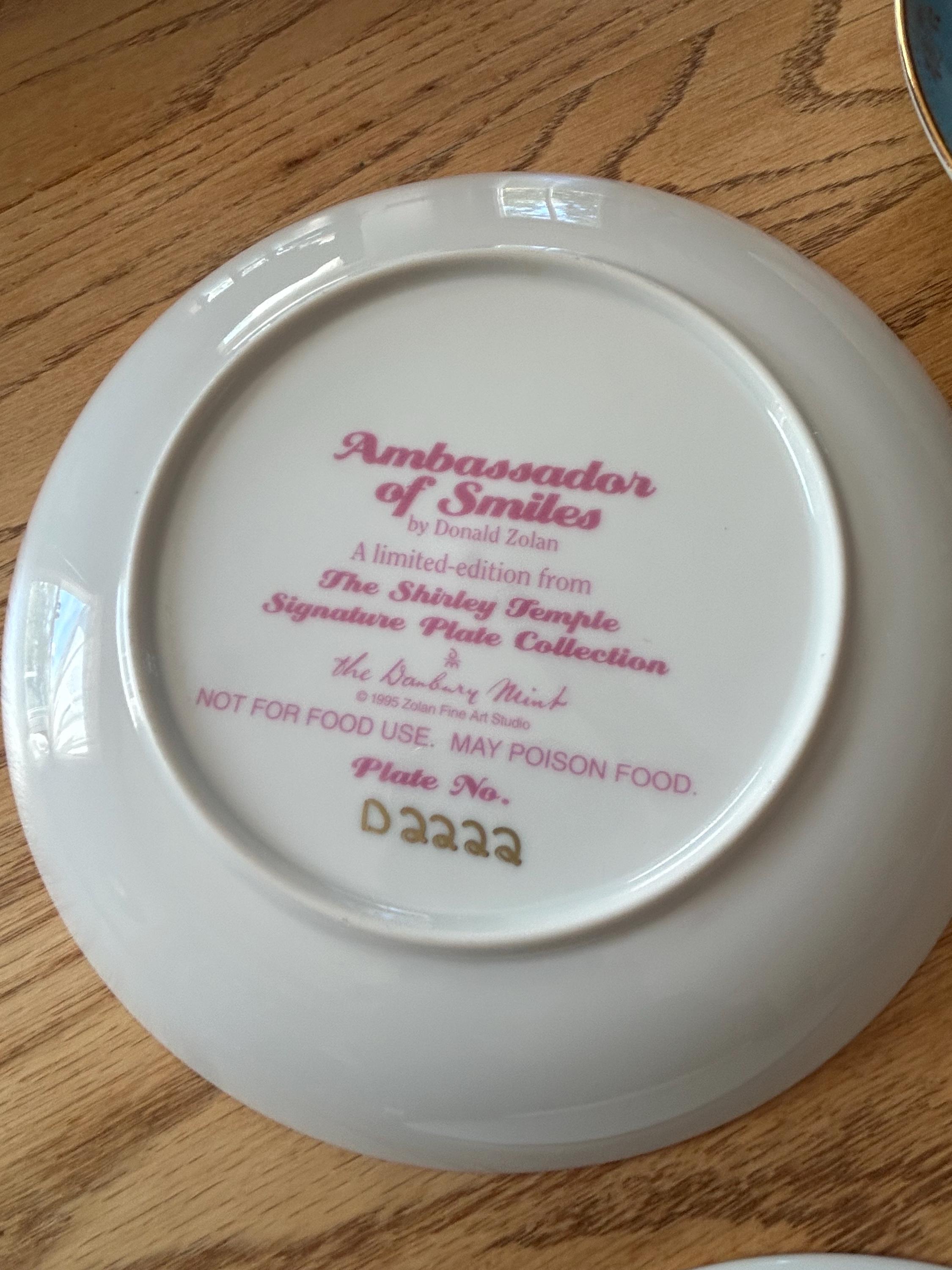 Shirley Temple Collectible Plates. Danbury Mint. Set of 8, No Chips No ...