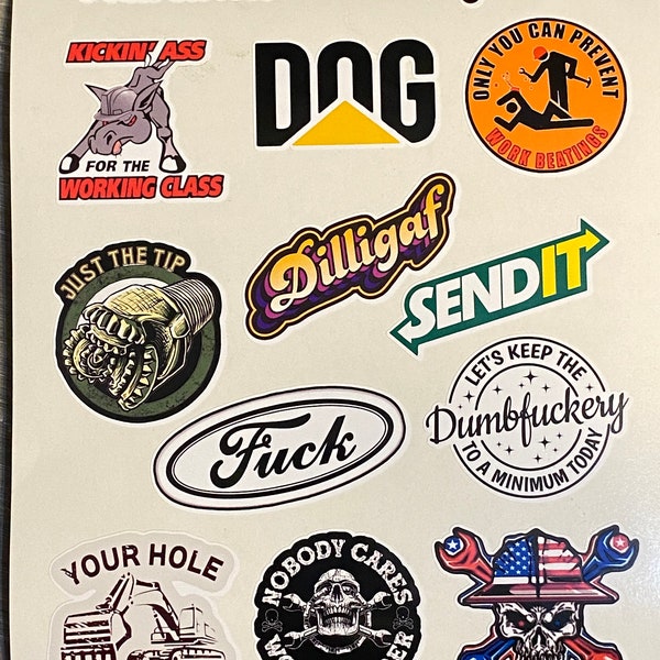 Funny Hard Hat Stickers - Etsy