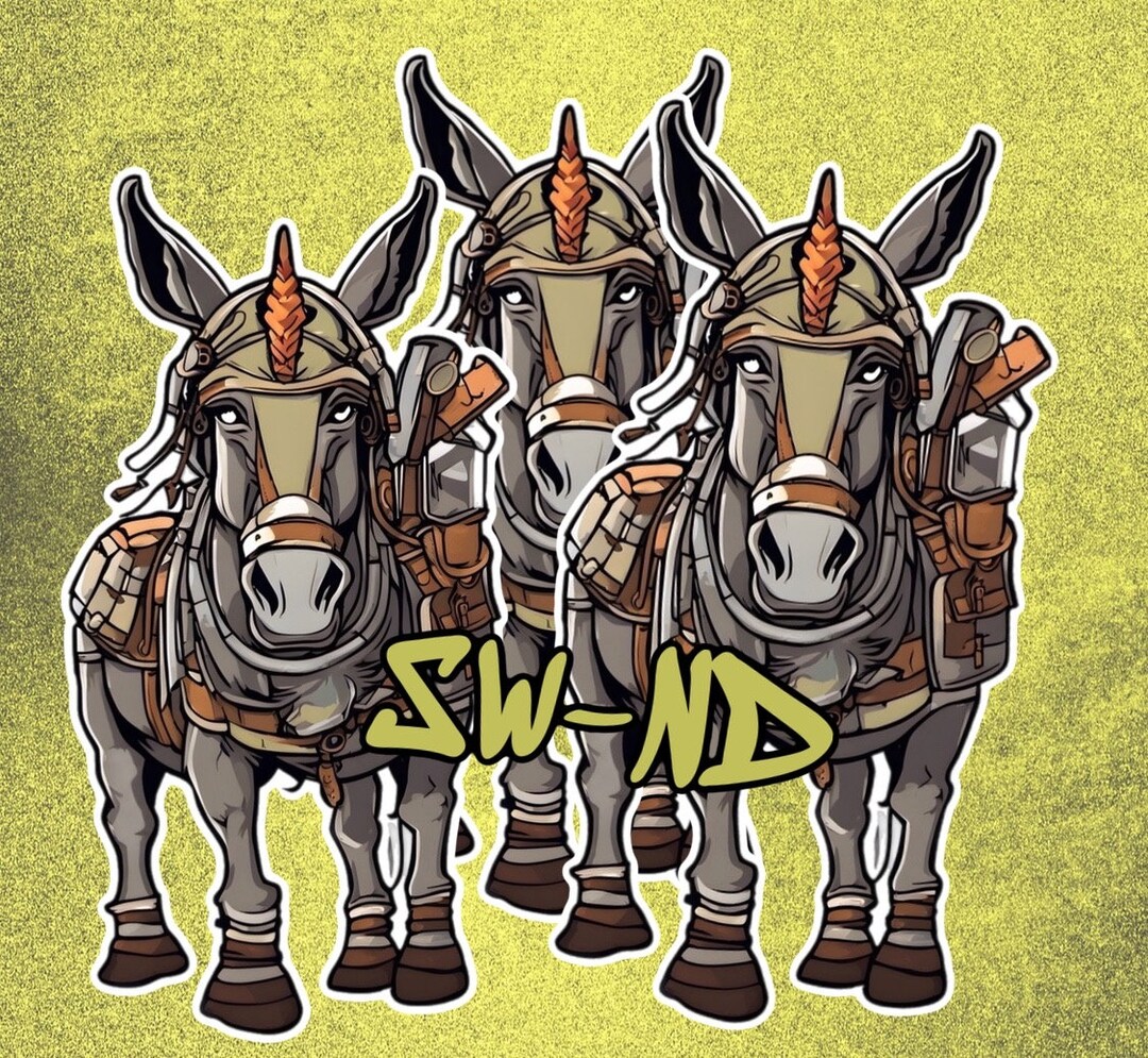 Donkey Sticker, Digital File Only/download/military Donkey/cute Sticker ...