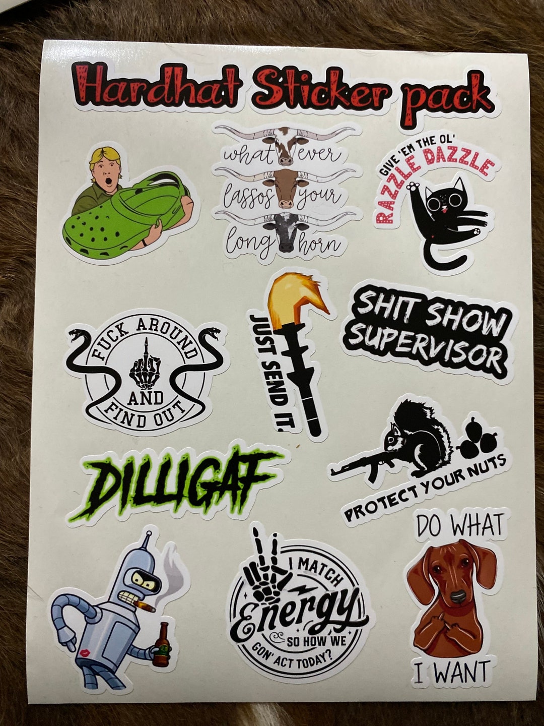 Hard Hat/sticker Pack/gifts/blue Collar/send It/laptop Stickers/vinyl ...