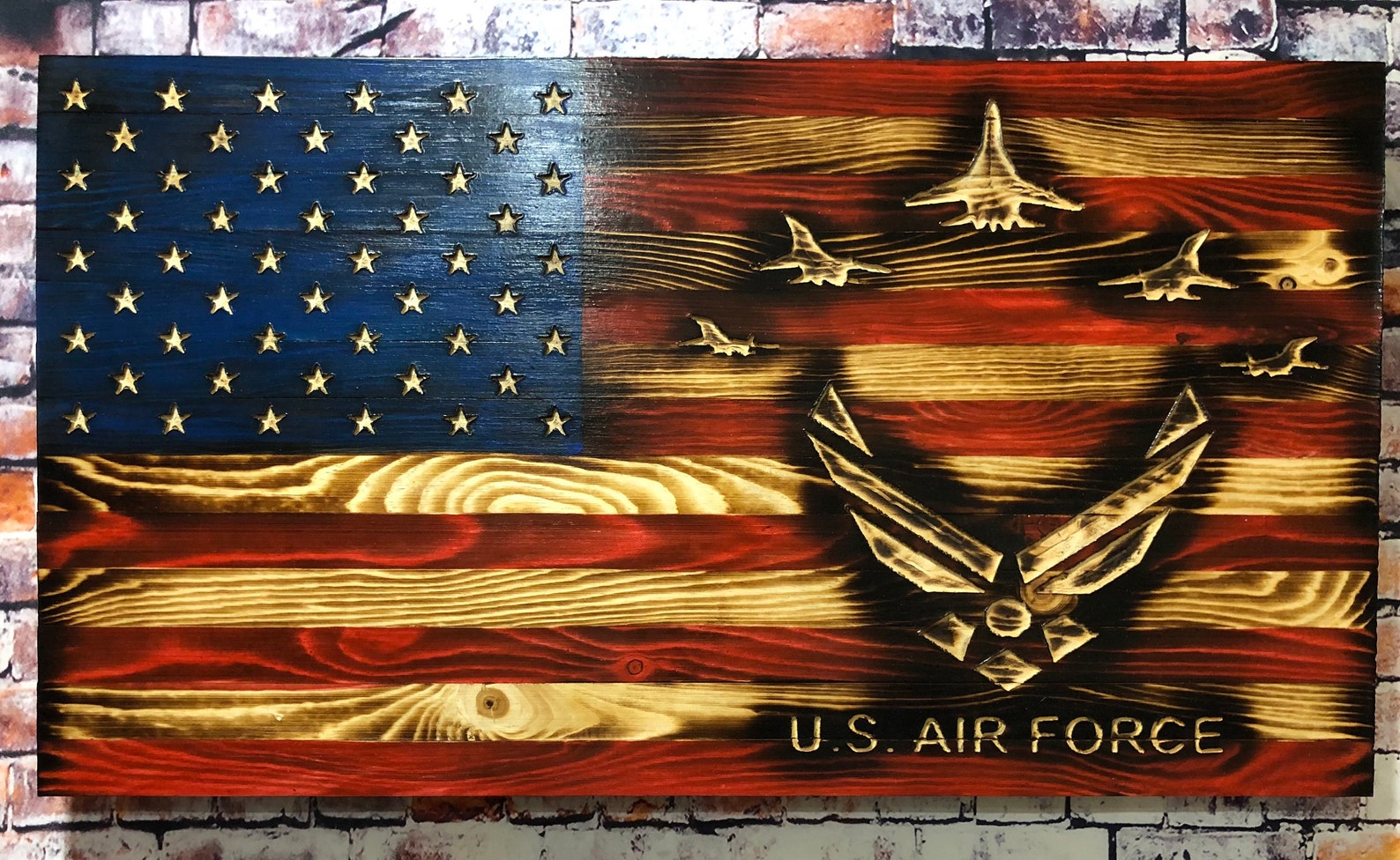 Air Force/american Flag/wood Flag/wall Hanging/home Decor/military ...