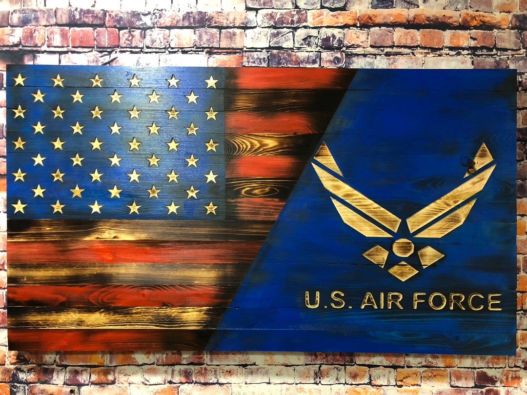 Air Force/american Flag/wood Flag/wall Hanging/home Decor/military ...