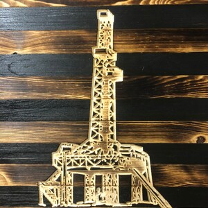 Oil Rig/wooden Flag/rustic/gifts for Him/oilfield Trash/home Decor/wall ...