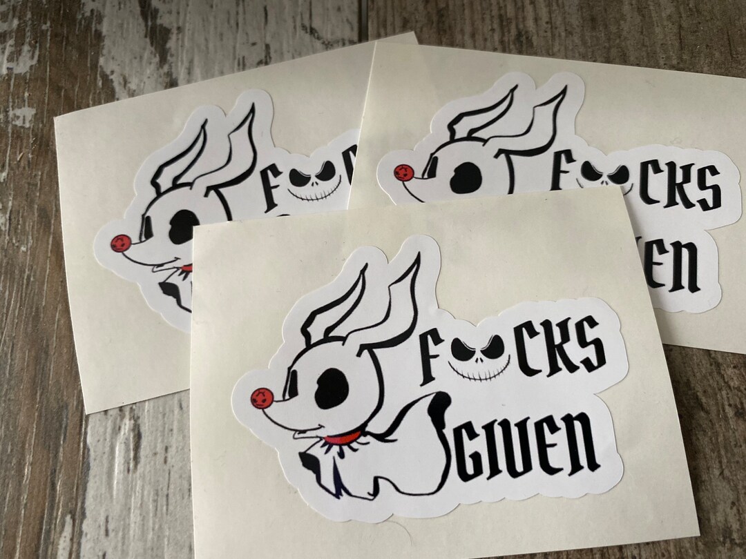 Zero/zero Fucks Given/zero Dog/cute Sticker/ghost Dog/sticker/gifts ...