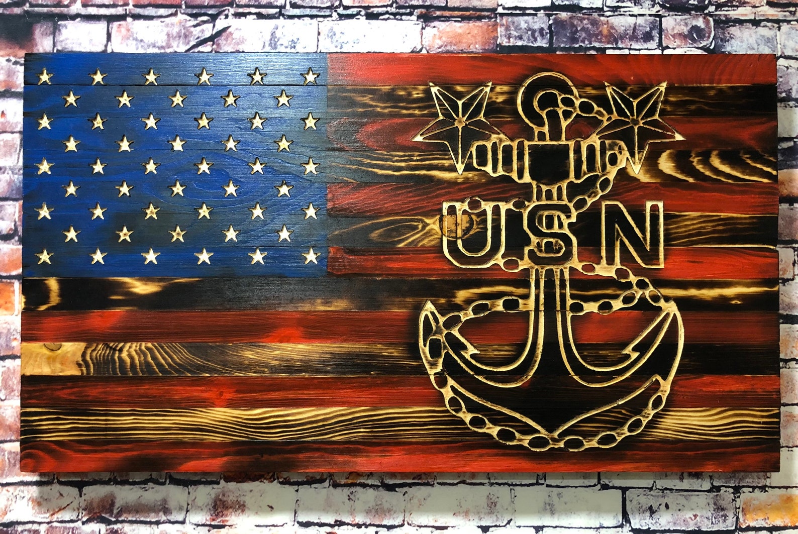 US Navy/wood Flag/wall Hanging/sign/veteran Gifts/gifts for Him/home ...
