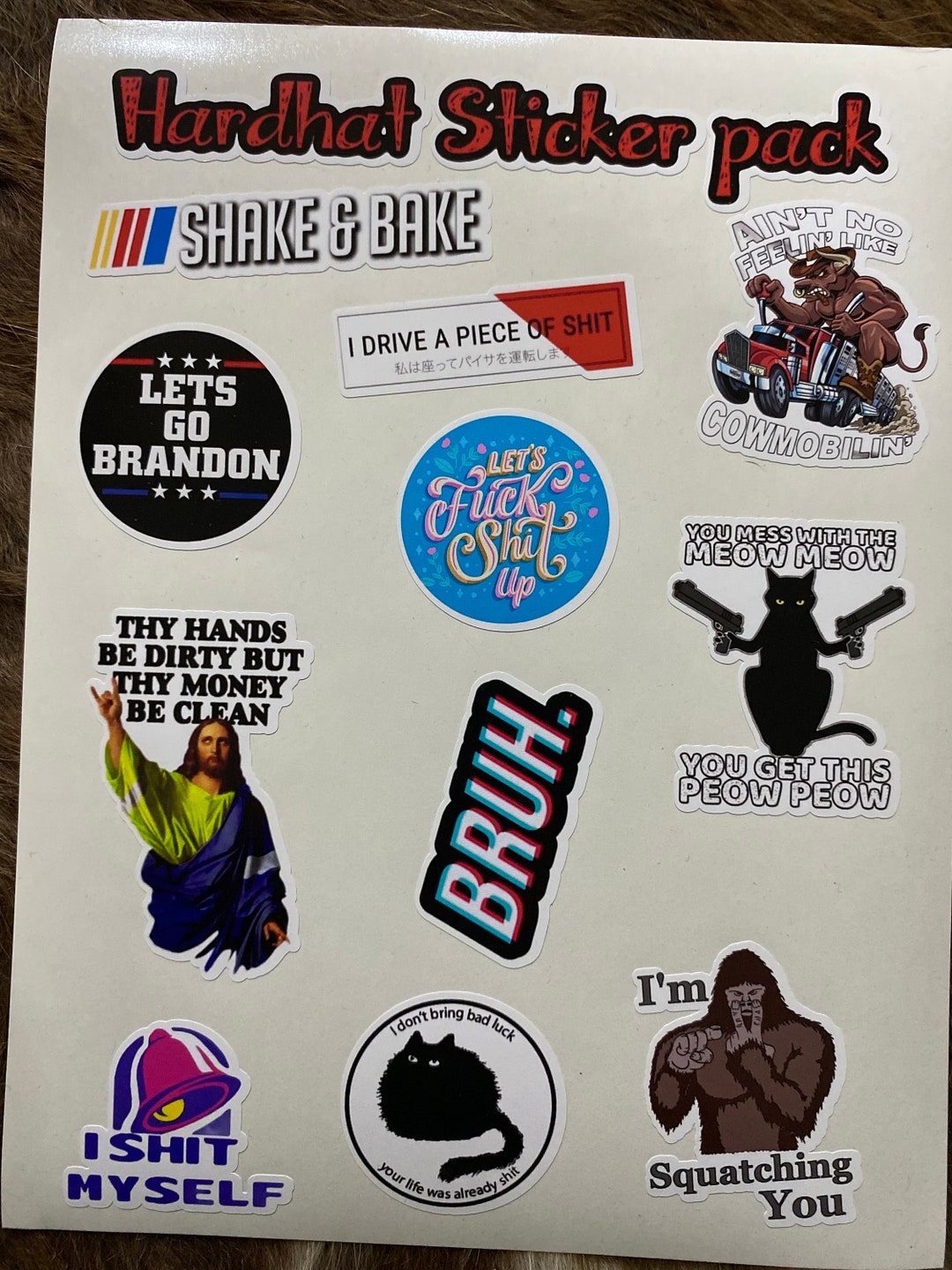 Hard Hat/sticker Pack/gifts/blue Collar/bigfoot/laptop Stickers/shake ...