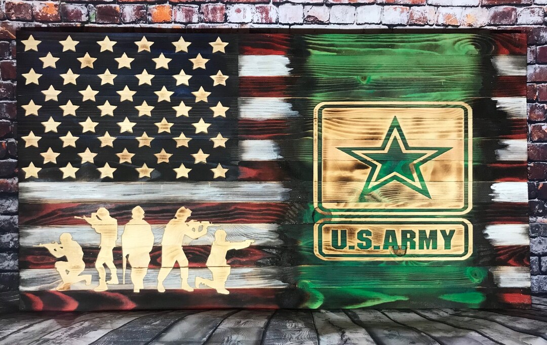 U.S Army/american Flag/wood Flag/wall Hanging/home Decor/military/gifts ...
