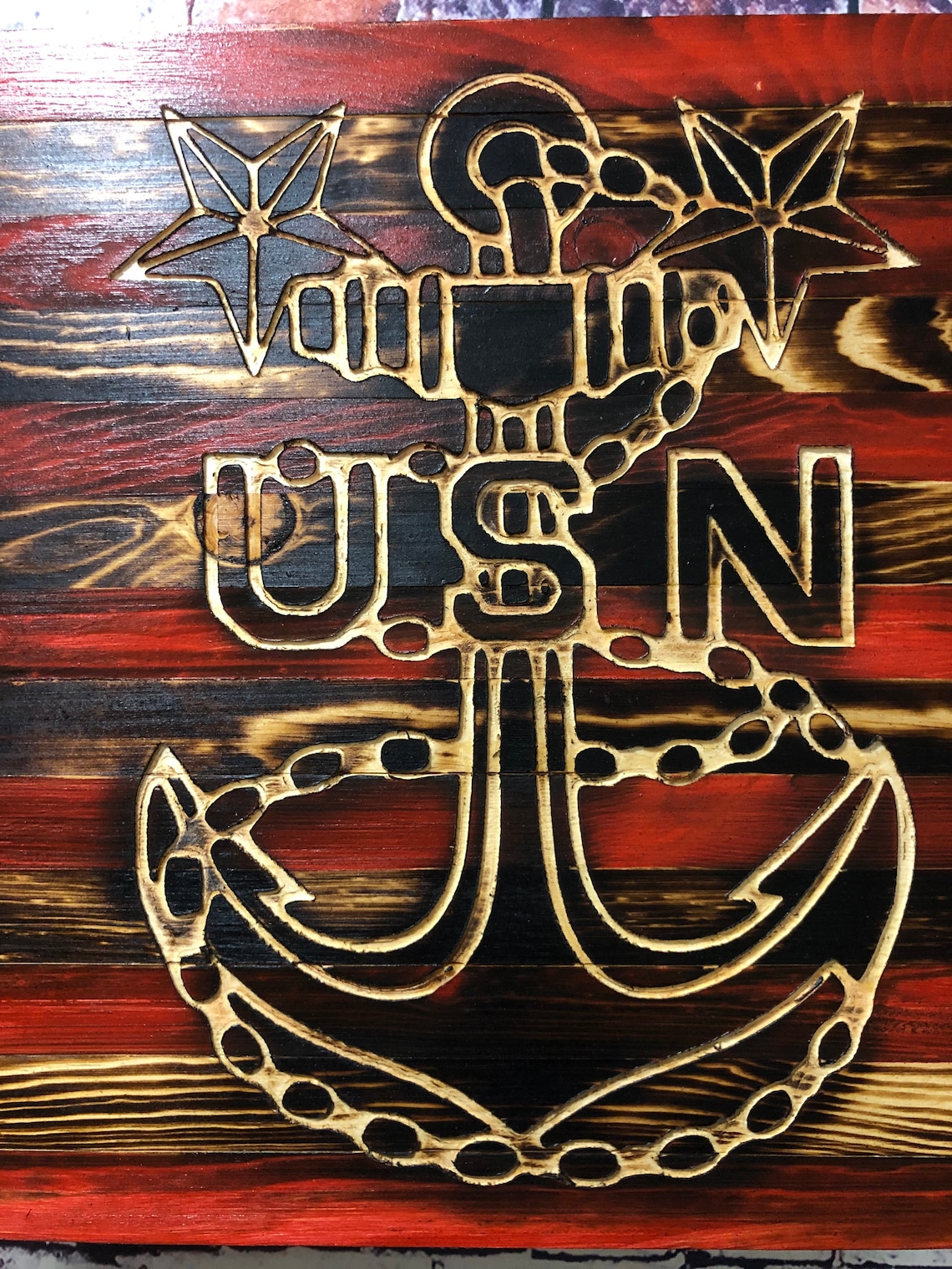 US Navy/wood Flag/wall Hanging/sign/veteran Gifts/gifts for Him/home ...