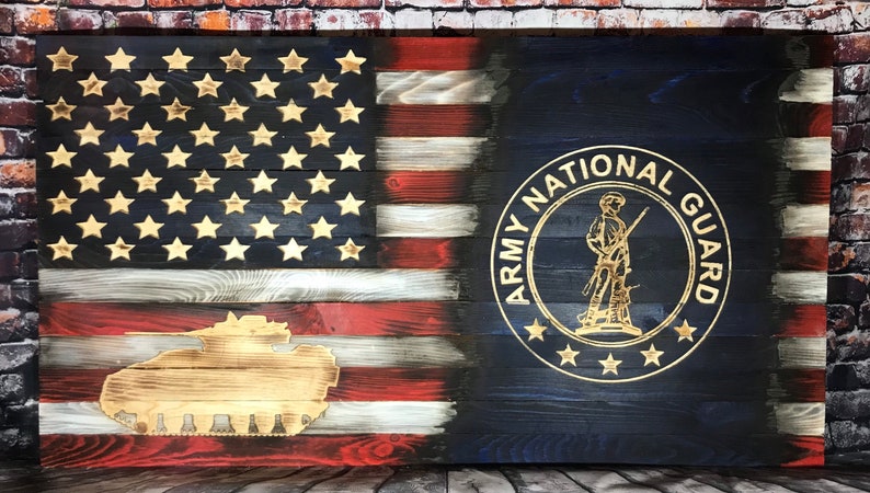 National Guard Wood Flag Wall Decor Military Gifts | Etsy