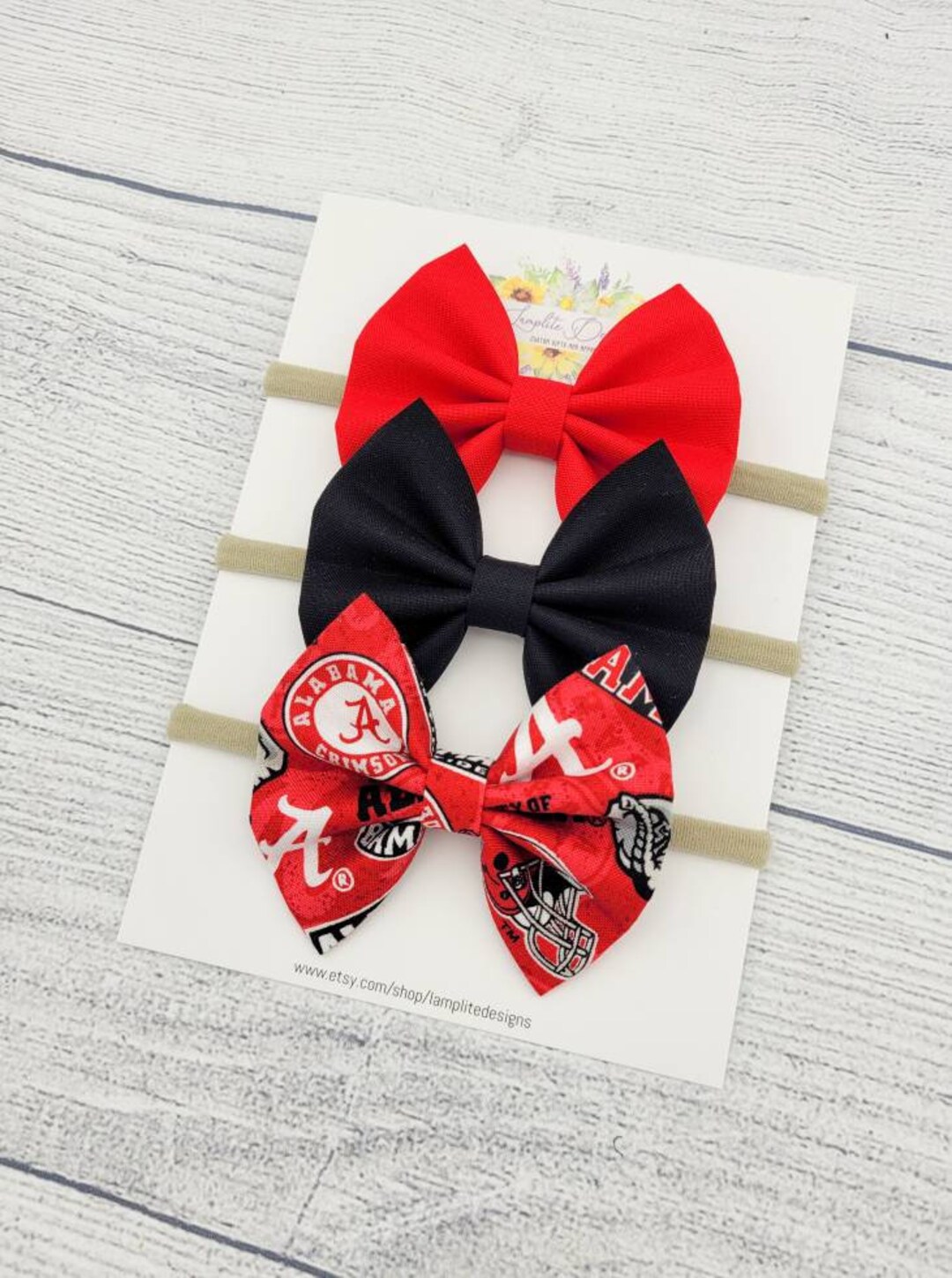 University of Alabama Set of 3 Fabric Hair Bows Alabama - Etsy