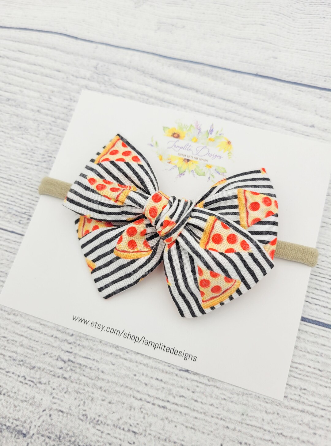 Pizza Party Hair Bow - Pizza Fabric Bow - Baby Toddler Girl Bow Gift ...