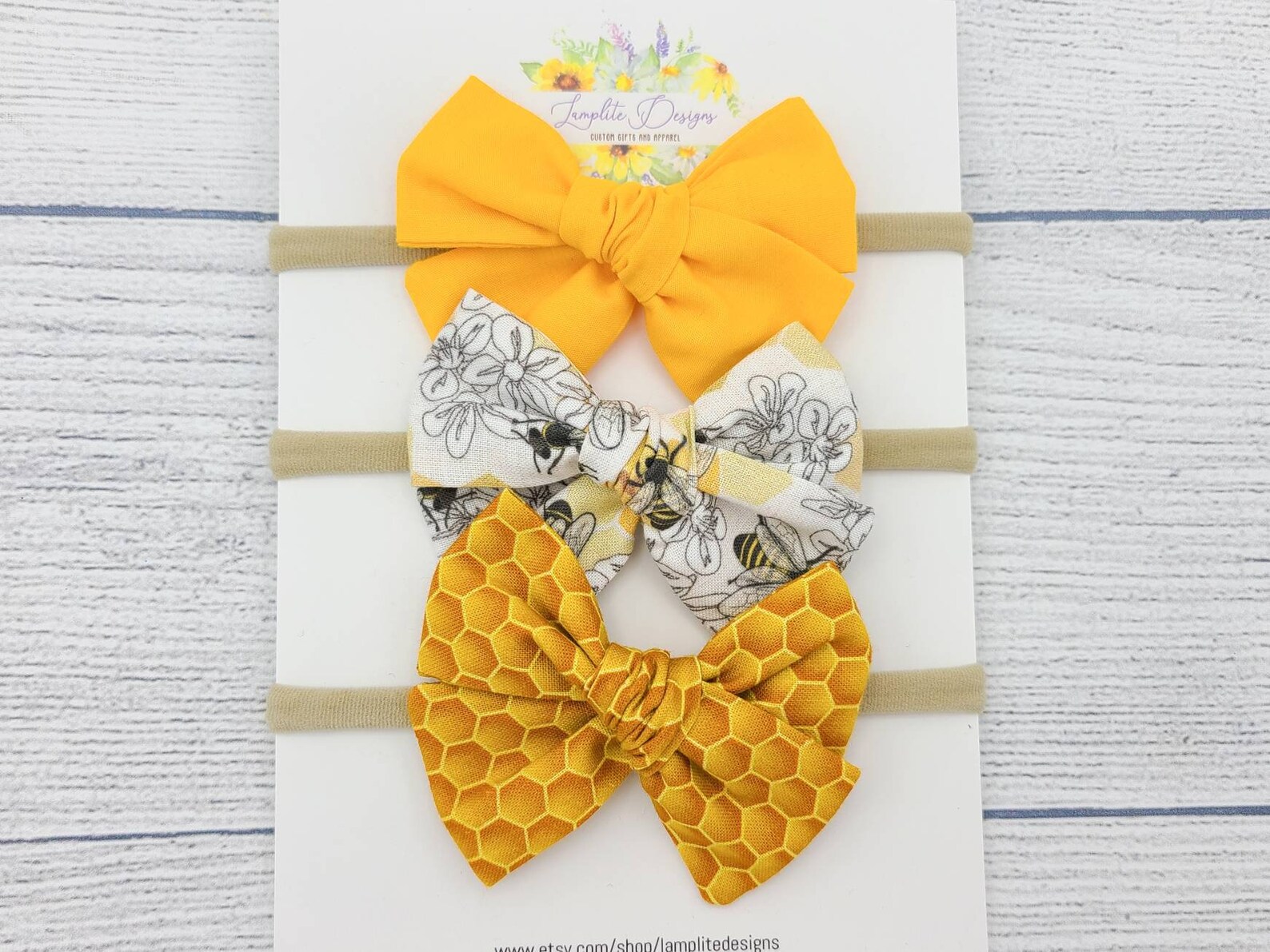 Honey Bee Fabric Hair Bows Bee Hair Bow Bee-day Party - Etsy