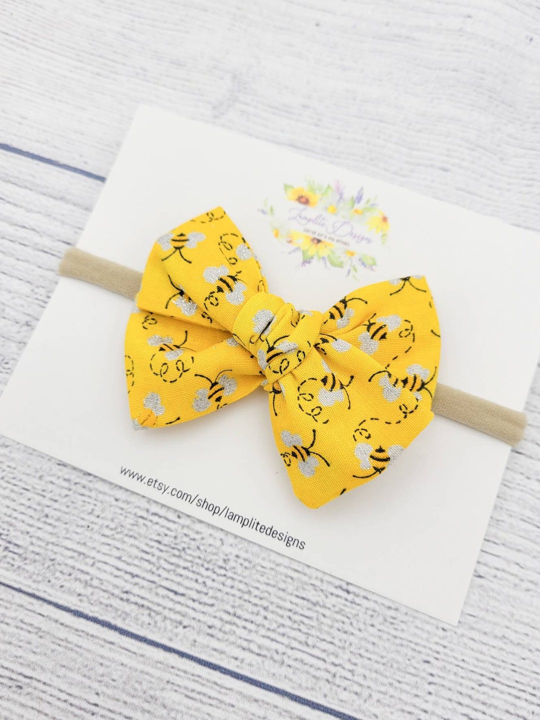 Honey Bee Fabric Hair Bows Bee Hair Bow Bee-day Party Bee Birthday Gold ...