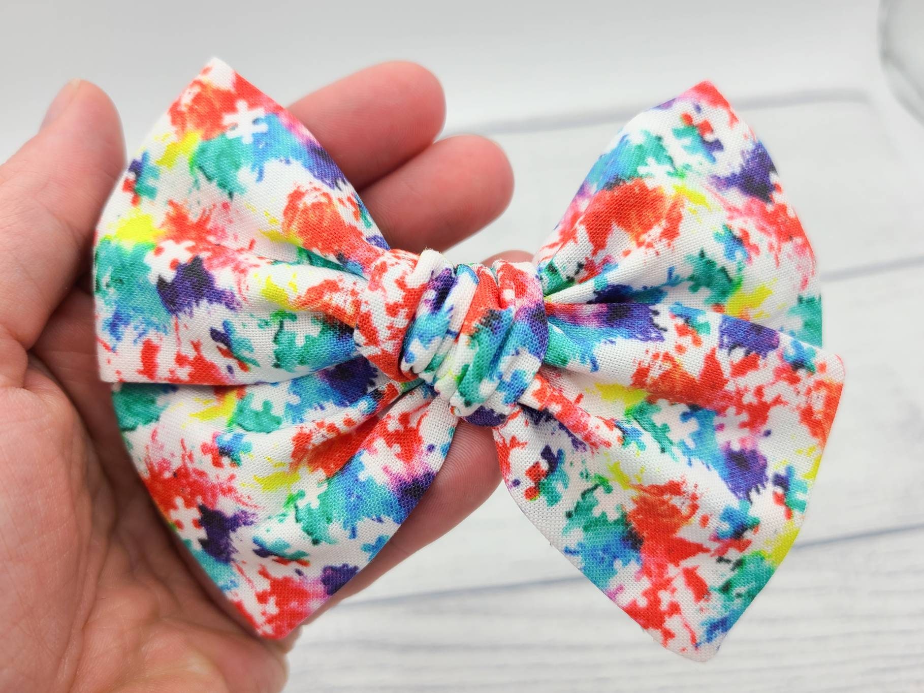 Autism Awareness Hair Bow Watercolor Puzzle Piece Fabric Bow | Etsy
