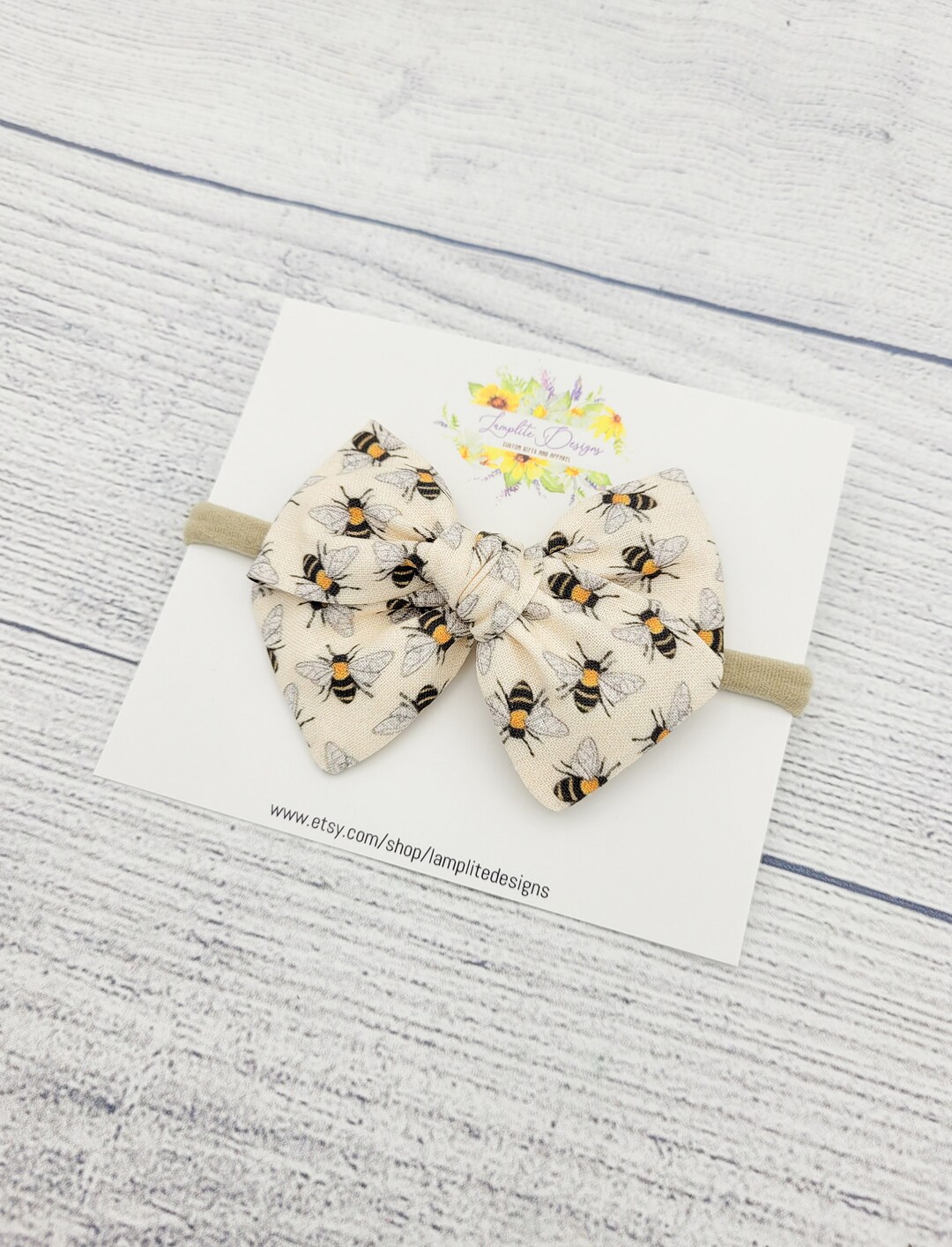 Honey Bee Fabric Hair Bows - Bee Hair Bow - Bee-day Party - Neutral ...