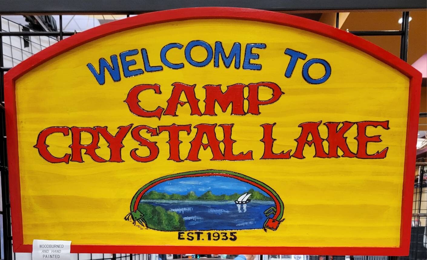 Horror Sign Hand-painted Camp Lake Sign: Woodburned Lakeside Decor ...