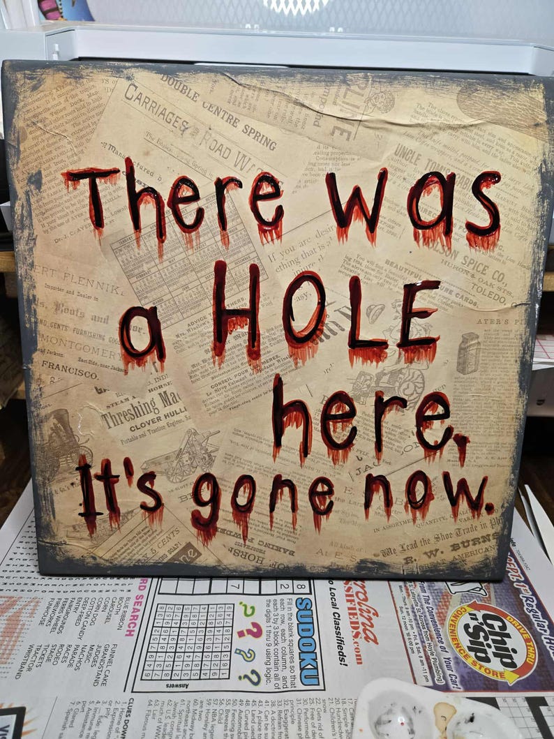 There Was A Hole Here Quote Horror Game - Etsy