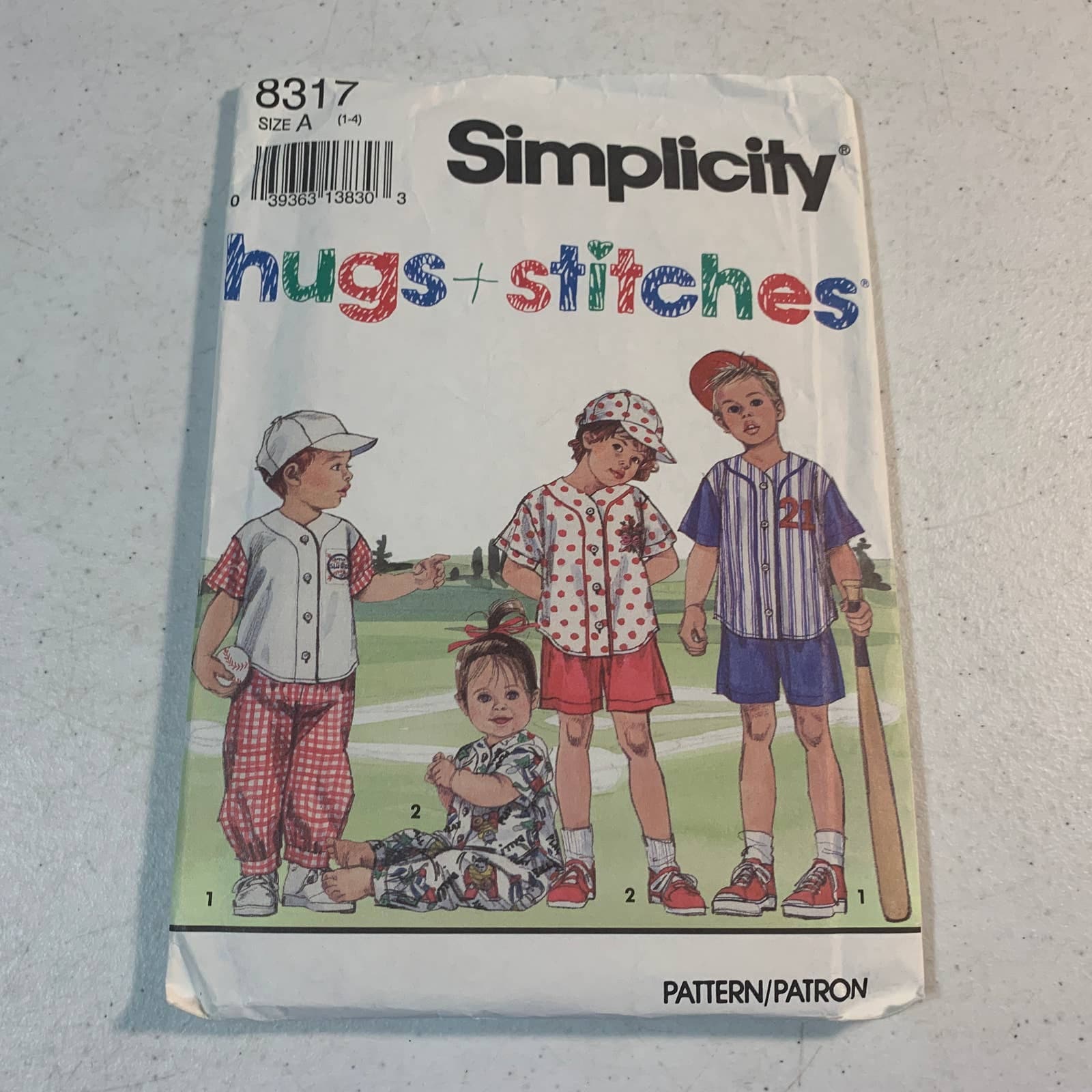 1993 Simplicity 8317 Sewing Pattern Toddler Baseball Shirt - Etsy