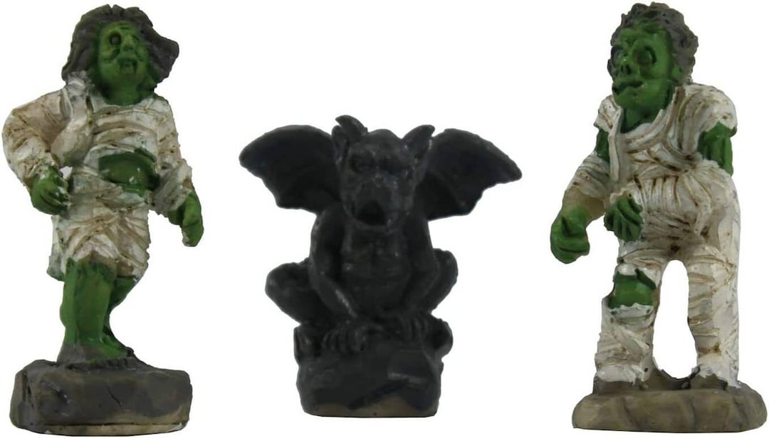 NEW Halloween Village Figurines Tombstone Corners Mummies Zombies ...