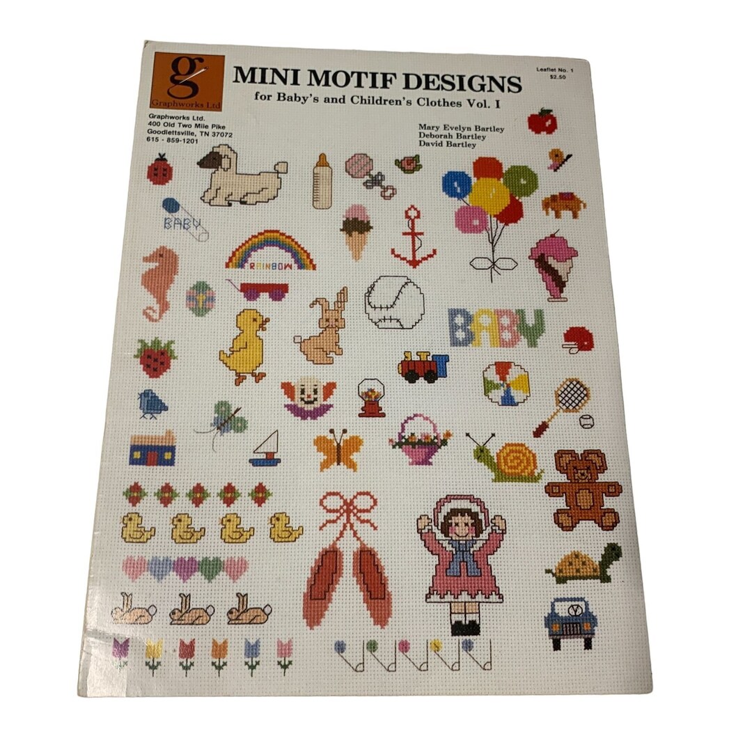 Vintage Craft Leaflet Mini Motif Designs Graphworks Cross Stitch Kids ...