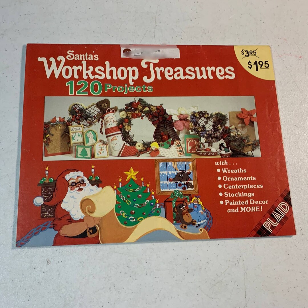 Vintage Craft Book Santas Workshop Treasures 120 Projects Plaid 1988 - Etsy