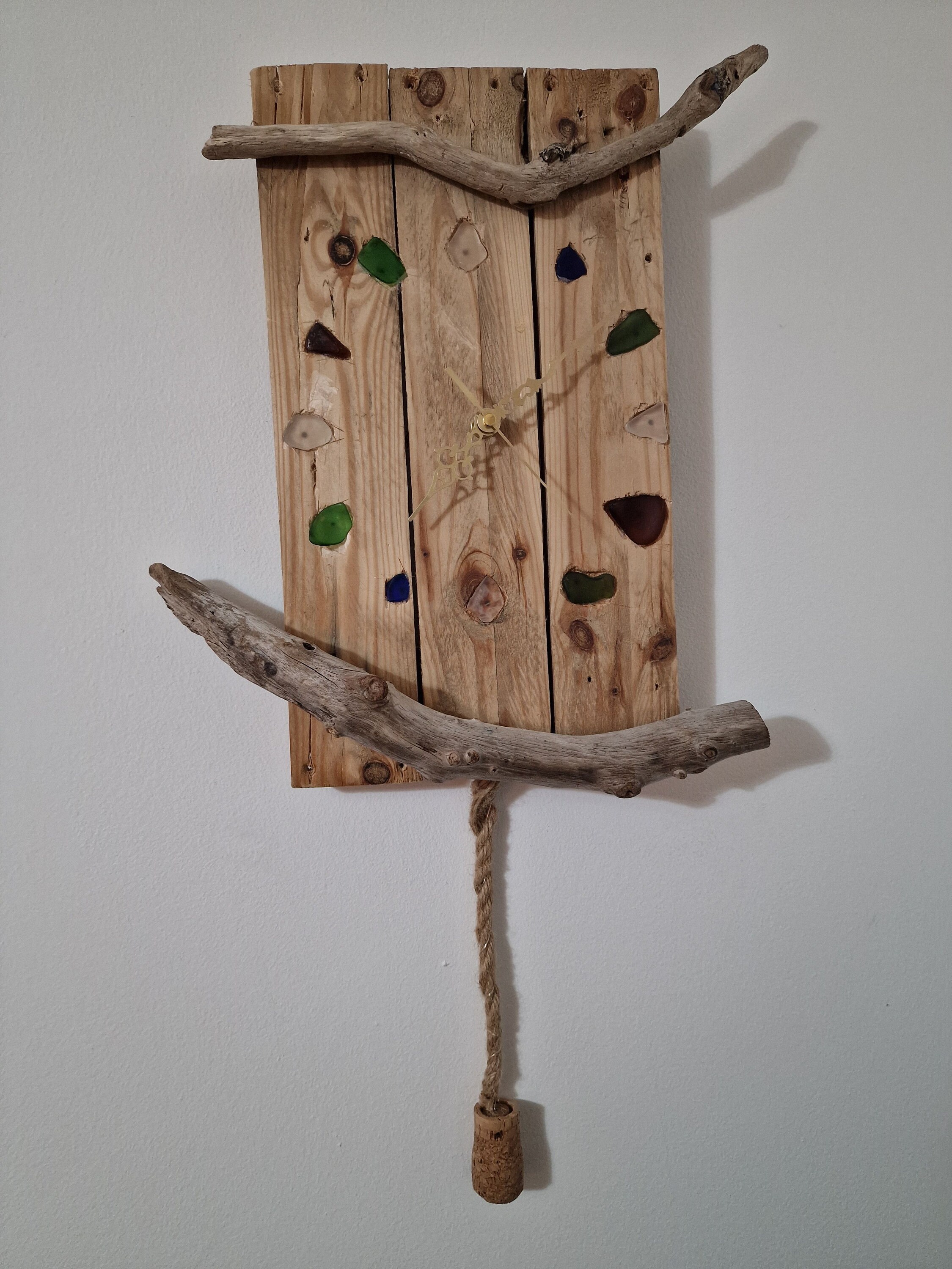 Driftwood & Sea Glass Clock - Etsy