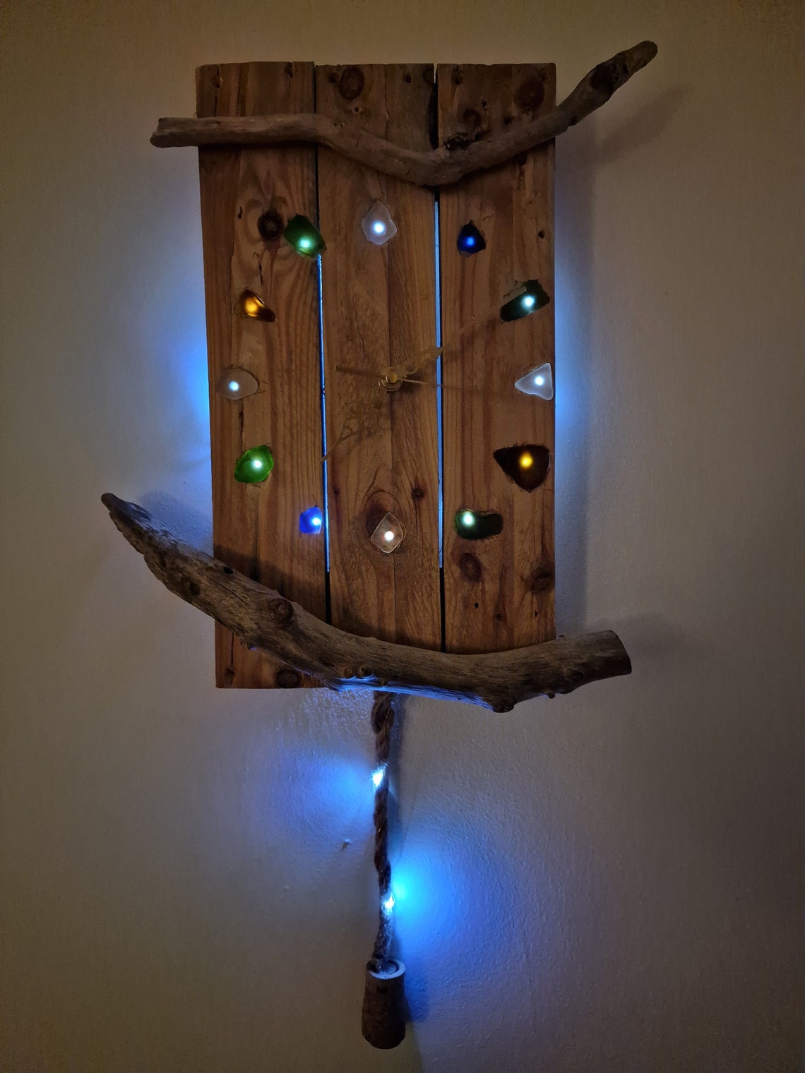 Driftwood & Sea Glass Clock - Etsy