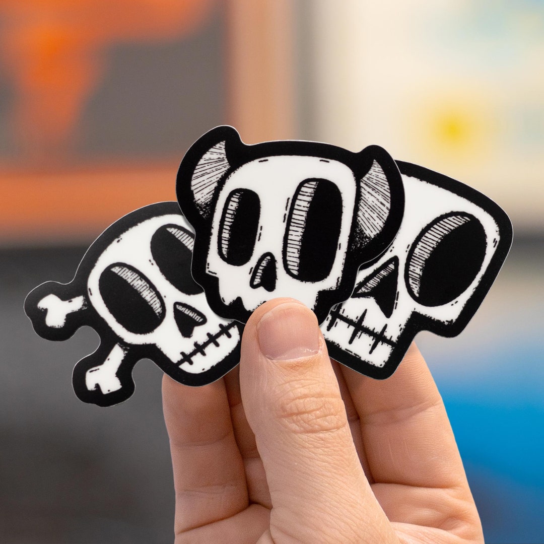 Glow in the Dark Skulls Sticker Pack | 3 Skull Stickers, Sticker Bundle ...