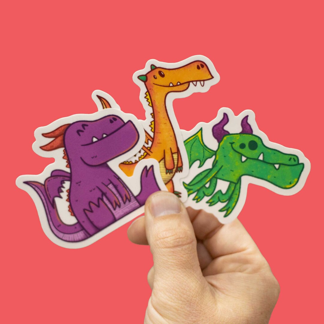 Dragon Sticker Pack Goofy Dragon Stickers, Sticker Bundle, Cute Dragons ...