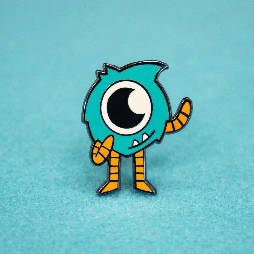 Ollie the Meengo Enamel Pin | Whimsical Monster Pin - Etsy
