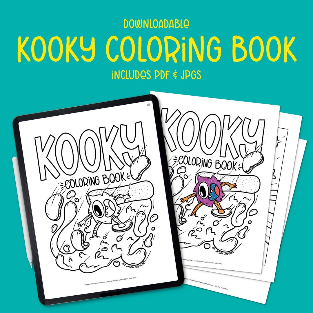 Downloadable Kooky Coloring Book, Printable Coloring Book, Kid's ...