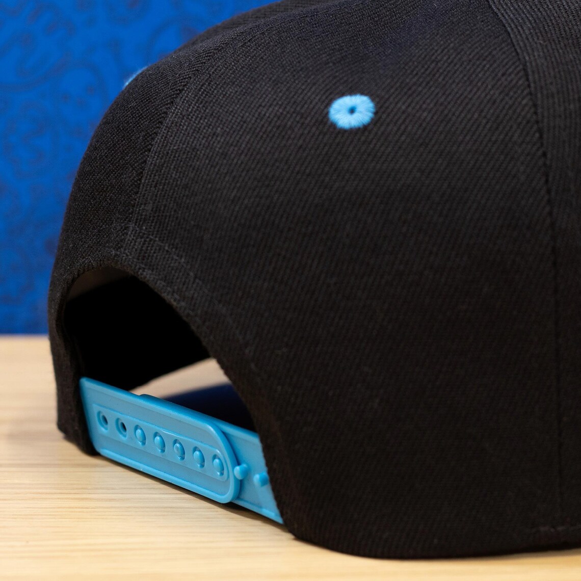 Embroidered Skull Snapback Hat: Blue Bill, High Profile Hat - Etsy