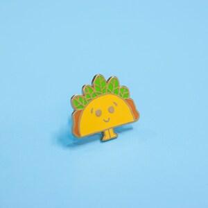 Friendly Taco Enamel Pin | Cute Enamel Pin, Cute Taco, Food Enamel Pins ...