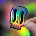 Holographic Wavy Skull Sticker - Etsy