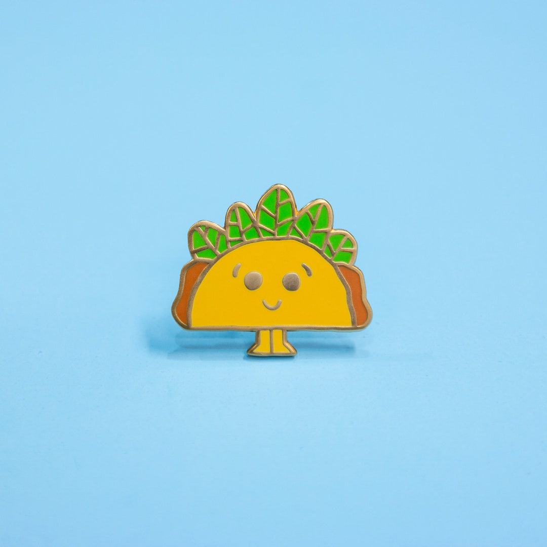 Friendly Taco Enamel Pin | Cute Enamel Pin, Cute Taco, Food Enamel Pins ...