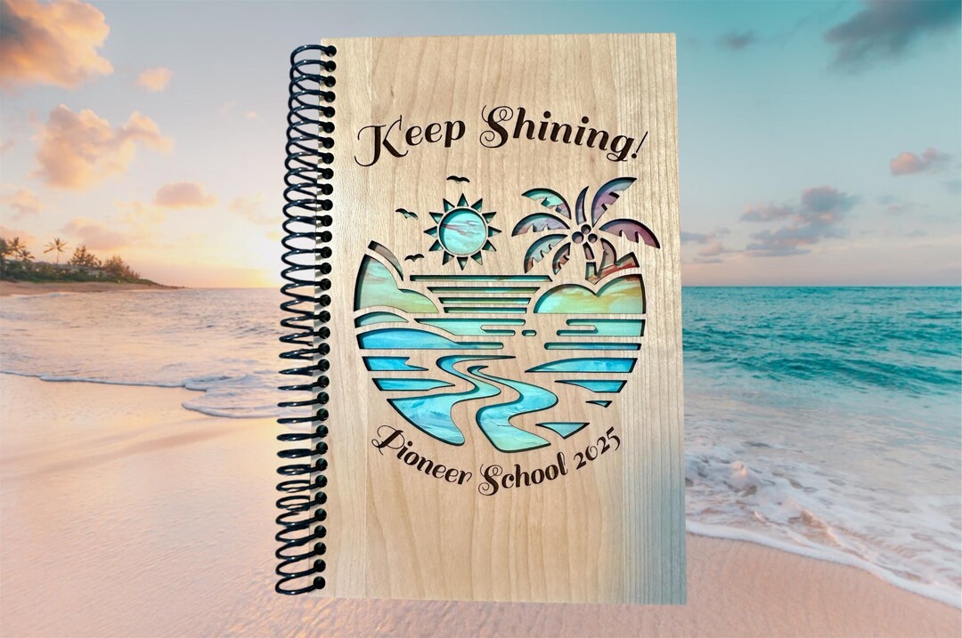 Wood Notebook - Engraved and Cut Out "keep Shining" - Etsy