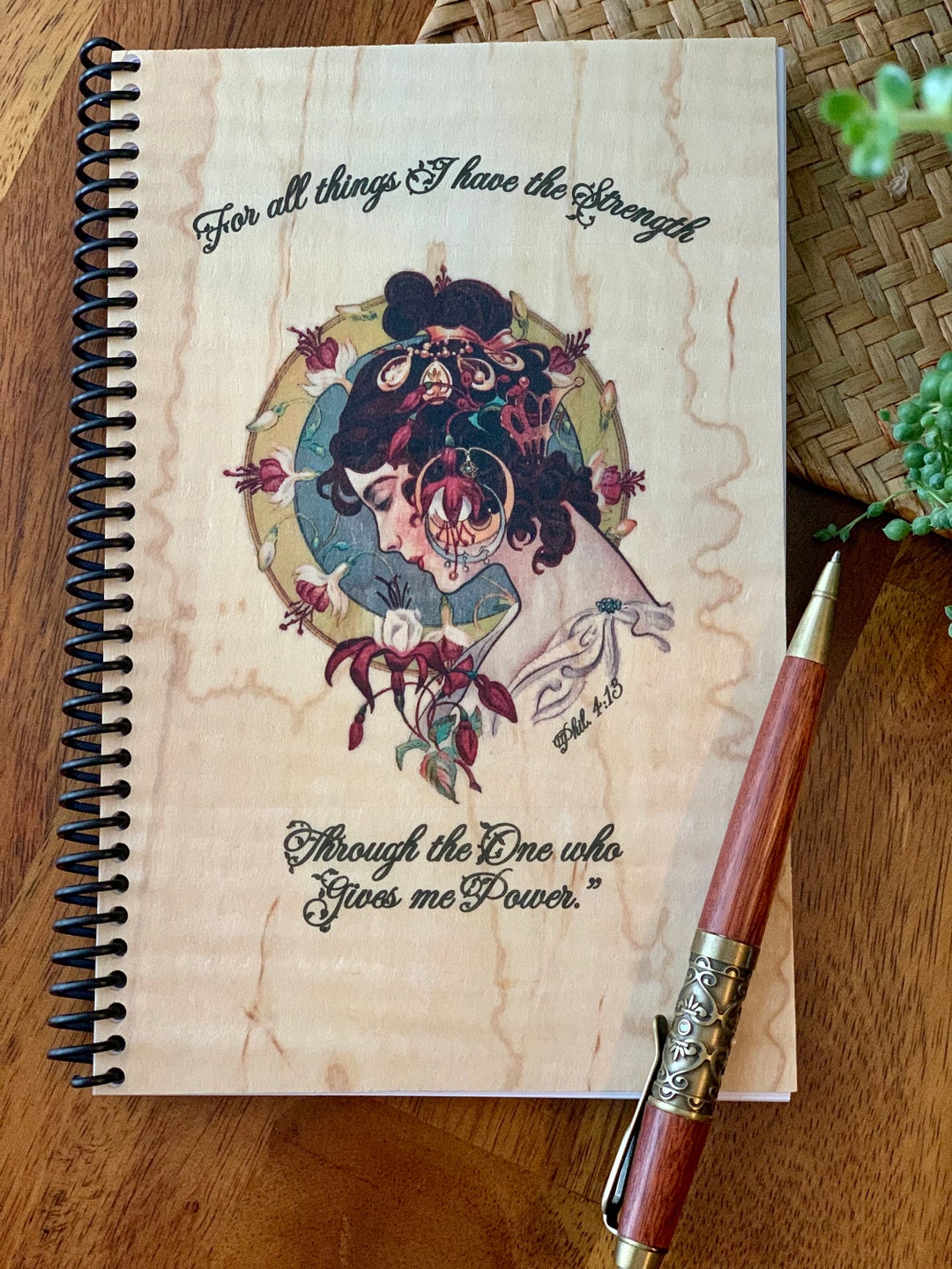 Wood Notebook! Beautiful Curly Maple Wood Veneer Notebook! "praying ...