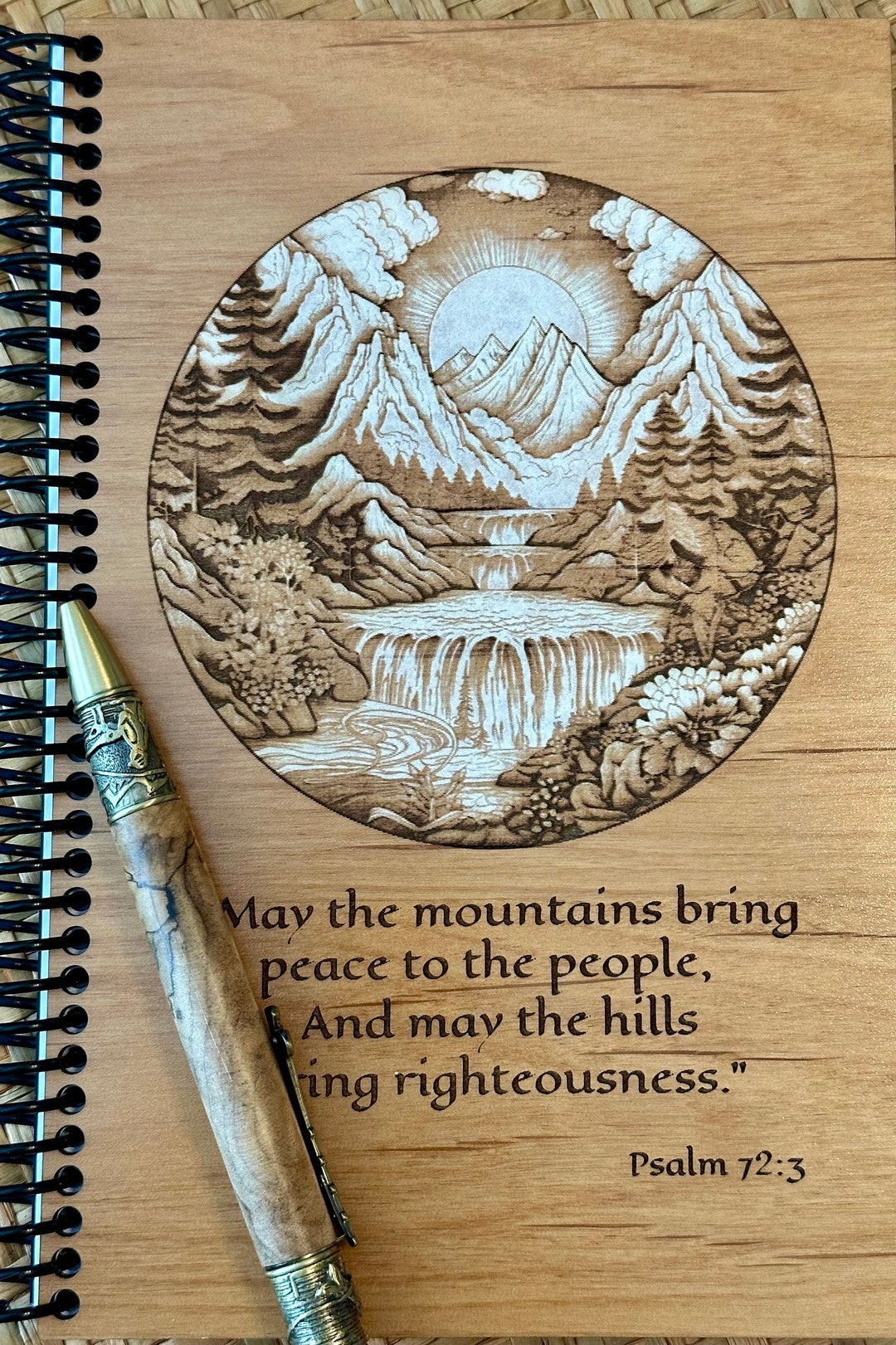 Wood Notebook, Alder Wood is Laser Engraved and Cut Out With “mountain ...