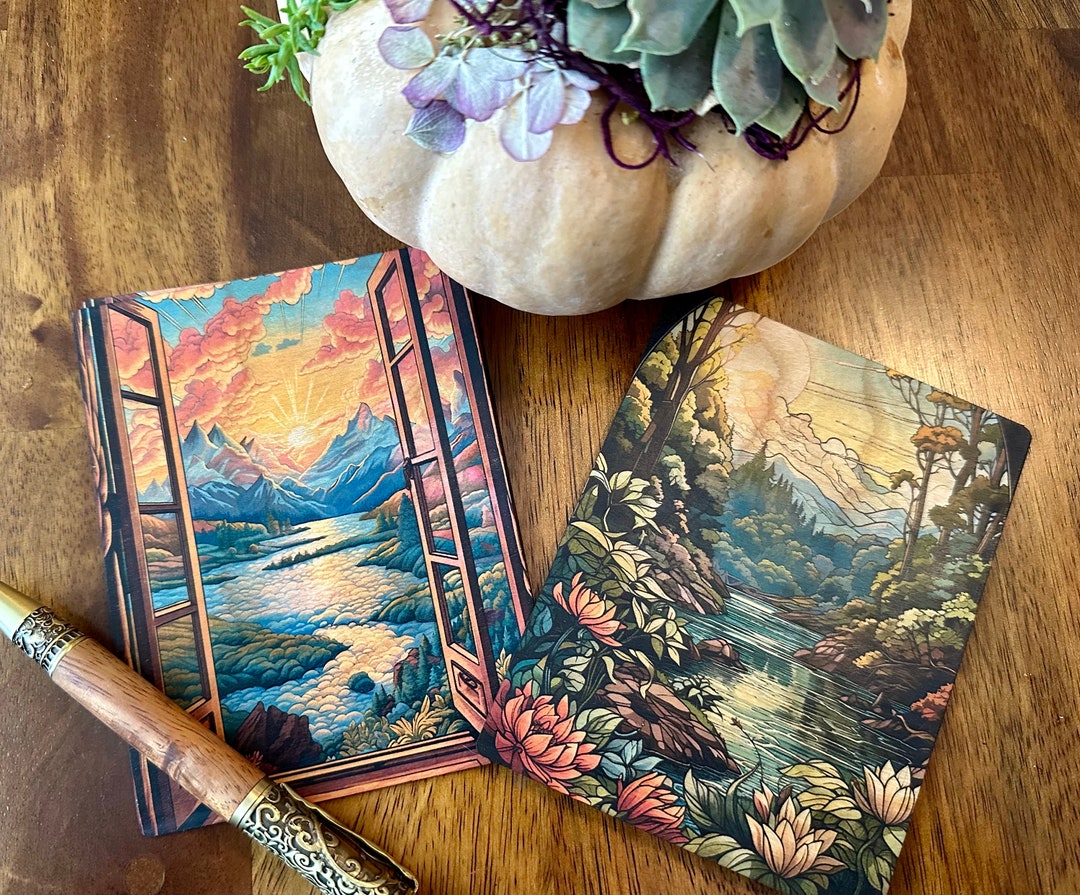 Set of Four Wood Cards. "new Day" Gorgeous Nature Graphics Printed on ...