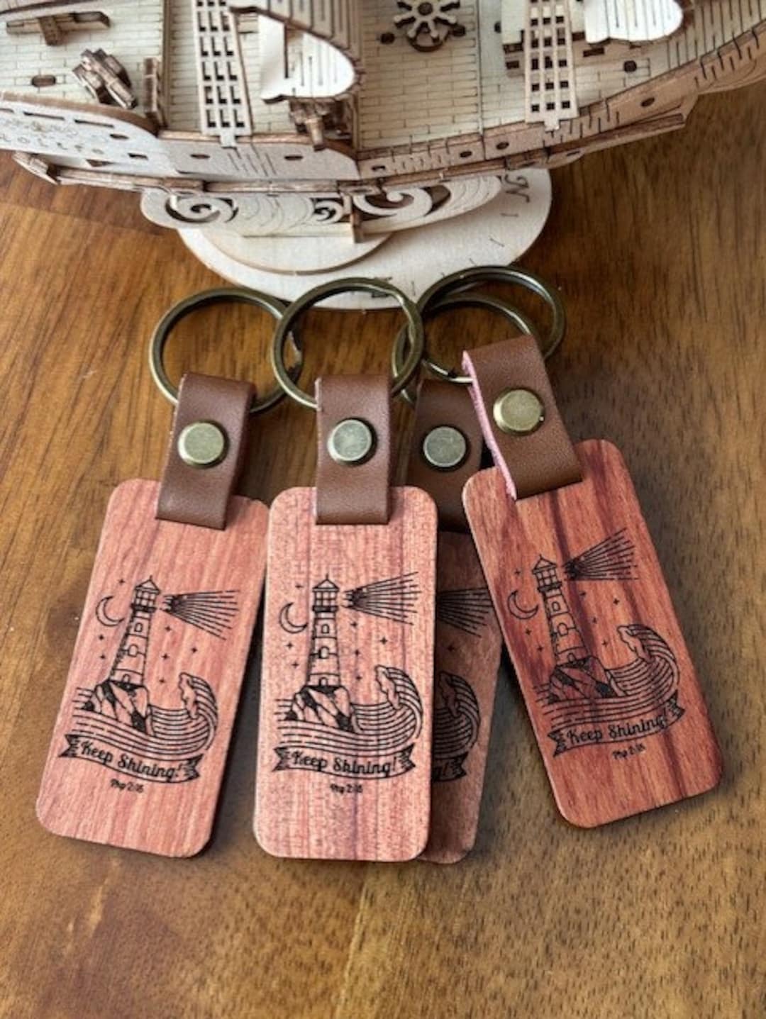 JW Engraved Keychain - "keep Shining- Lighthouse!" - Etsy