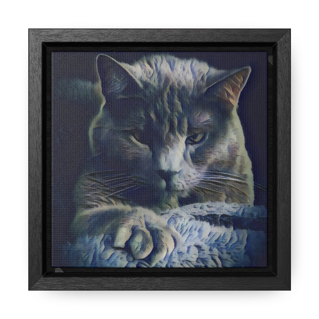 Russian Blue Cat Gallery Canvas Wraps, Square Frame - Etsy
