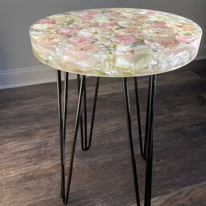 Custom Handmade Floral Table Coffee Side Table Made With Your Special ...