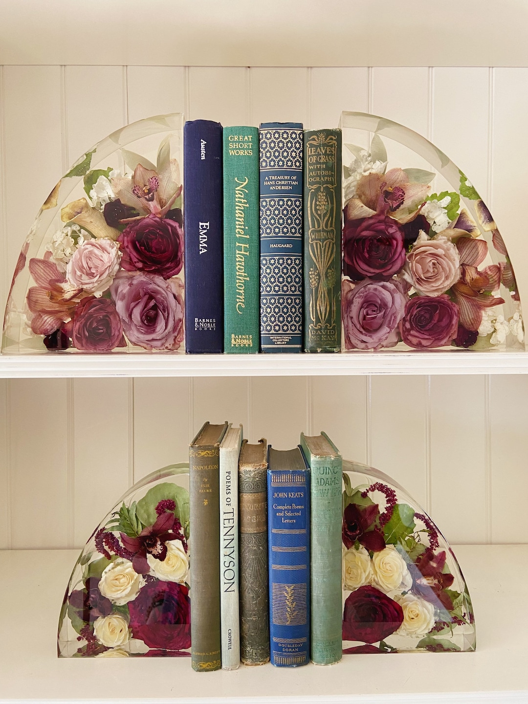 Custom Bookends Made With Bridal Bouquet DEPOSIT Functional Home Decor ...
